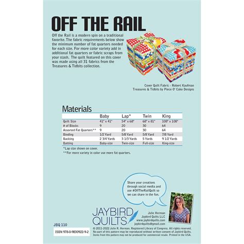 off the rail pdf pattern jaybird quilts