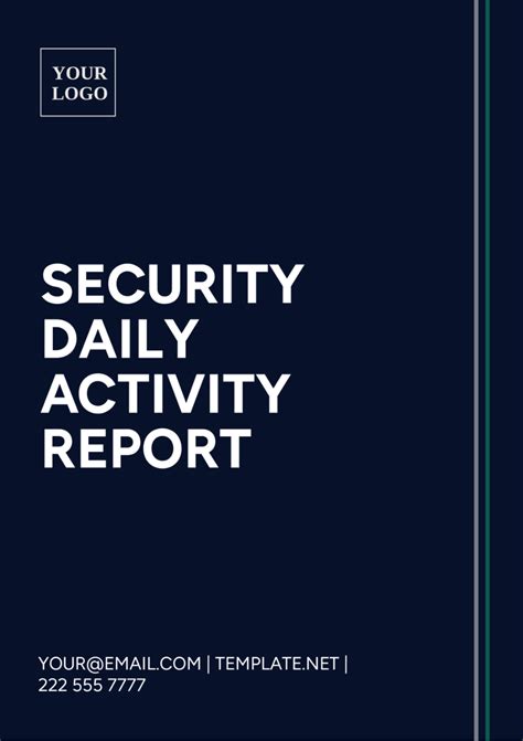 Free Daily Activity Maintenance Report Template To Edit Online