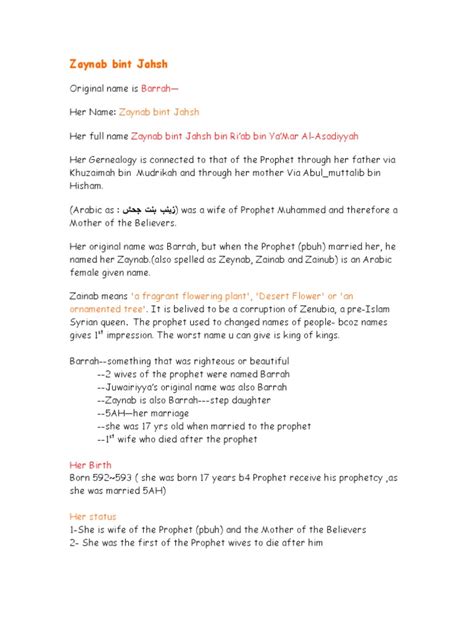 Zaynab Bint Jahsh Life And Legacy Pdf Muhammad Allah