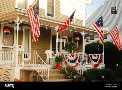 American Flag Bunting On House
