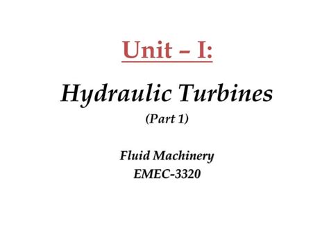 Applied Hydraulics Impact Of Jet On Vanes And Turbines Pptx