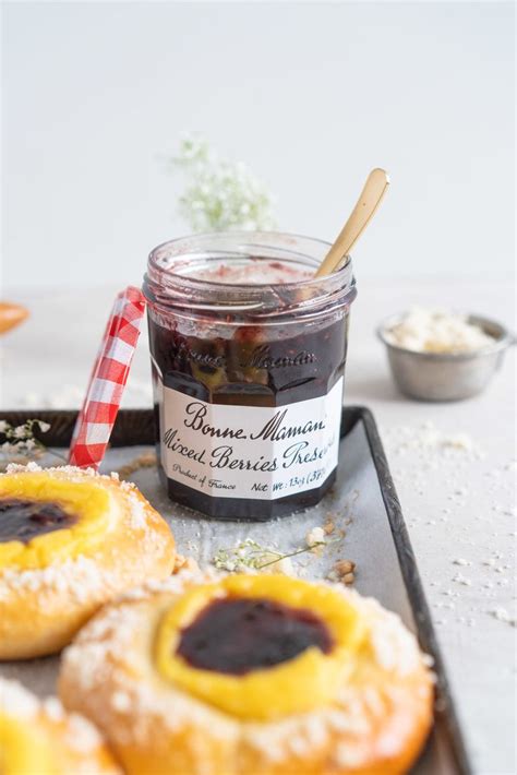 Custard Brioche Buns With Bonne Maman Mixed Berry Preserves And Vanilla
