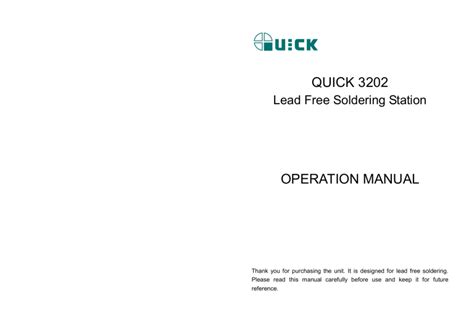 quick 3202 soldering station operation manual