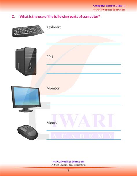 Class 1 Computer Science Chapter 2 Parts Of Computer
