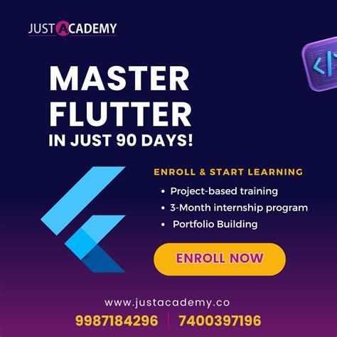 Justacademy Software Training Institute On Linkedin Masterflutter Fluttertraining