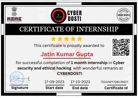 Jatin Gupta On Linkedin Cybersecurity Internshipcompleted