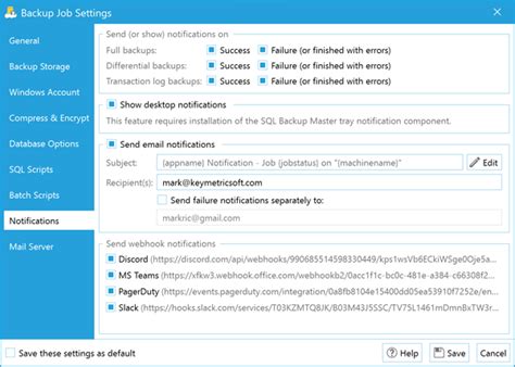 Sql Backup Master Notifications