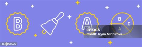 선 파이 차트 인포그래픽 A 플러스 등급의 시험지 울리는 벨 및 종이 오답 아이콘을 설정합니다 벡터 교육에 대한 스톡 벡터 아트 및 기타 이미지 Istock