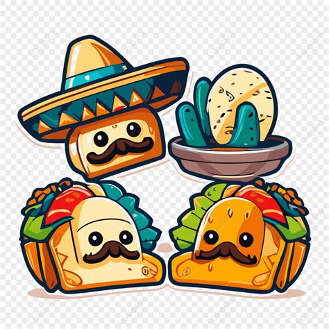 멕시코 타코 벡터만화클립 아트상표 Png 일러스트 무료 다운로드 Lovepik