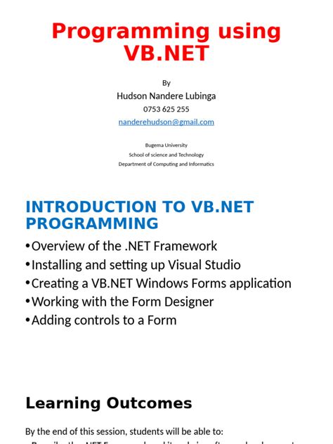 1 Introduction To Vbnet Programming Pdf Systems Architecture Computer Engineering