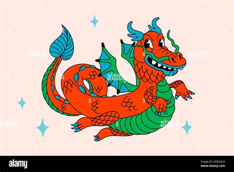 Chinese Dragon 2024 Year Lunar Symbol Chinese New Year Poster With