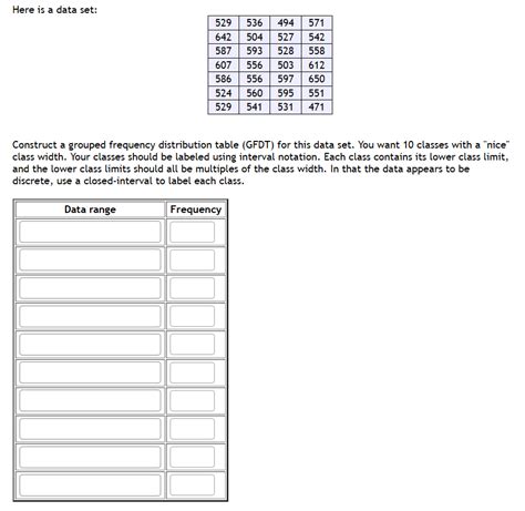 Solved Here Is A Data Set Construct A Grouped Frequency