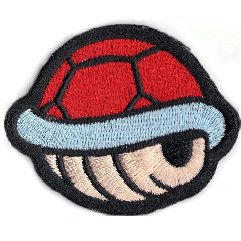 Nintendo Super Mario Game Red Turtle Shell Iron On Patch Patch Collection
