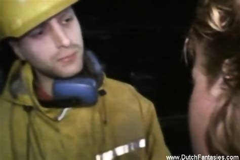 She Fucks The Construction Crew On The Job At Night