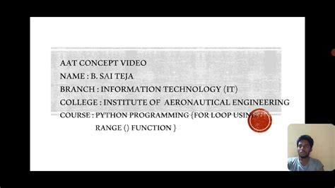 For Loop Using Range Functionpython Programming Youtube