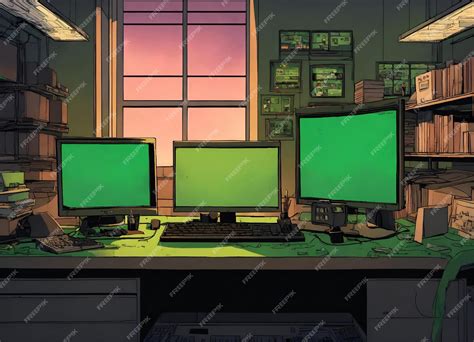 Old Computer And Books On A Shelf Premium Ai Generated Image