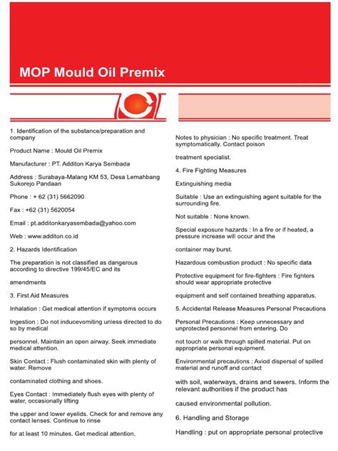 Msds Mop Pdf