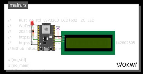 Rust Nostd Esp32c3 I2c Lcd1602 Led Wokwi Esp32 Stm32 Arduino Simulator