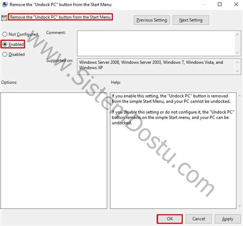 GPO Ayarlamaları Start Menu and Taskbar Sistem ve Network Dünyasına Hoşgeldiniz