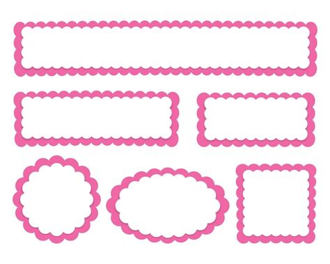 Cute Pink Frames Collection Premium Vector