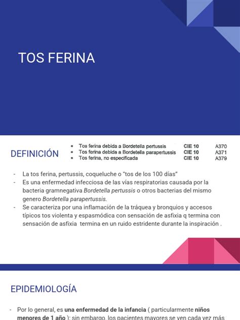 Tos Ferina Pdf Epidemiología Microbiología