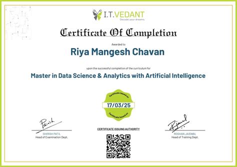 Itvedant Education Pvt Ltd Master In Data Science And Analytics With