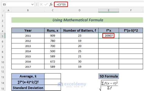 How To Calculate Standard Deviation Of A Frequency Distribution In Excel