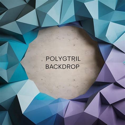 Cool Colors And Neutral Polygonal Mosaic Background Empty Backdrop With Place For Content
