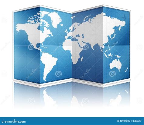 Open Folded World Map Royalty Free Stock Image CartoonDealer