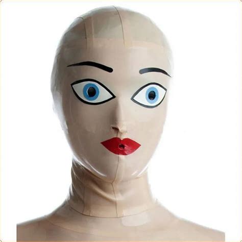 Cosplay Heat Seamless Erotic Bondag Bdsm Mask Natual Latex Headgear Sex