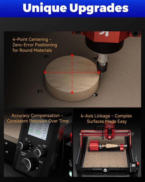 Atomstack C4 Pro 4 Axis Cnc Router Machine 200w Spindle Desktop Cutt