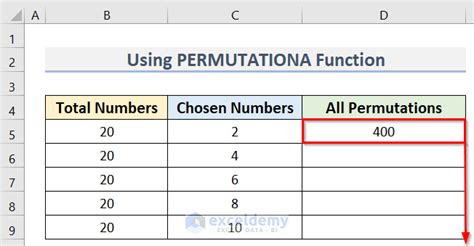 How To Create Permutation Table In Excel 4 Easy Methods