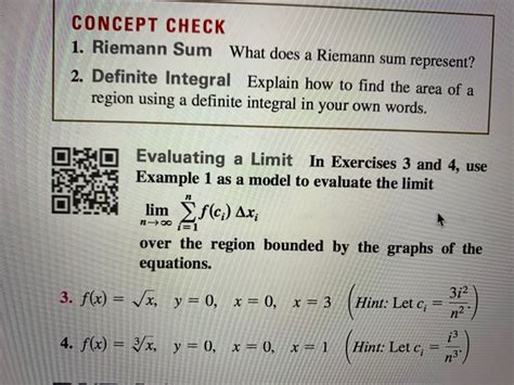 Solved Concept Check 1 Riemann Sum What Does A Riemann Sum
