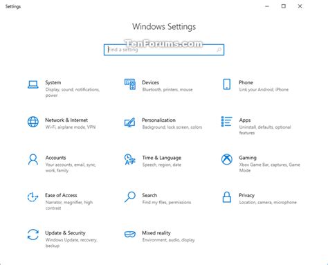 Settings Pages List Of Uri Shortcuts In Windows 10 Tutorials