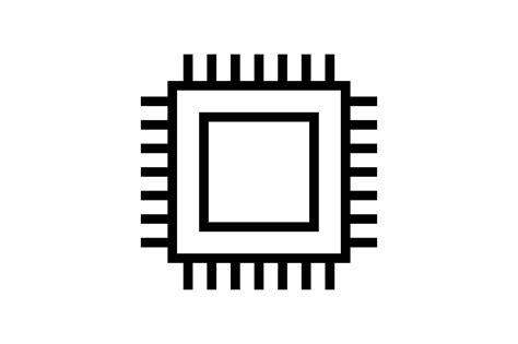 Cpu Black And White Line Icon Gráfico Por Muhammadfaisal40 · Creative Fabrica