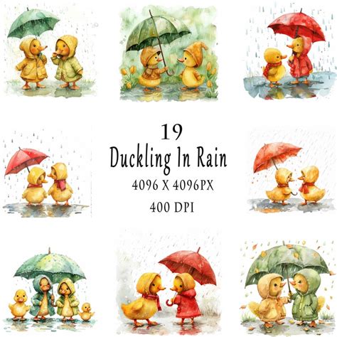 Duckling With Umbrella Clipart Rain Clipart 19 High Quality S