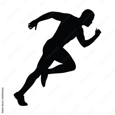 Sprinting Man Vector Silhouette Sprint Fast Run Runner Starts Stock Sprinting Man Vector Silhouette Sprint Fast Run Runner Starts Stock