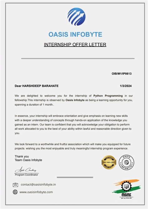 Harshdeep Barahate On Linkedin Pythonprogramming Internship