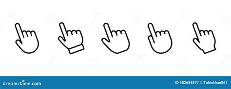 Pointer Cursor Mouse Icon Hand Click Cursor Clicking Cursor Pointing Hand Clicks Icons Stock