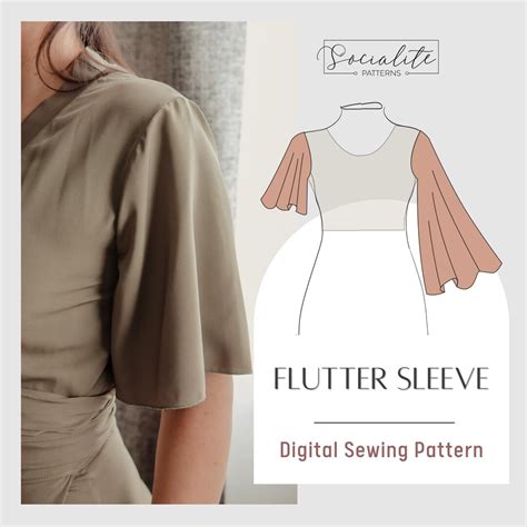 Flutter Sleeve Pattern Women S PDF Printable And Projector Sewing Pattern And Tutorial Digital
