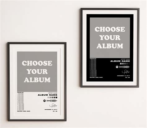 Custom Album Cover Print Choose Any Album Framed Poster Print Album
