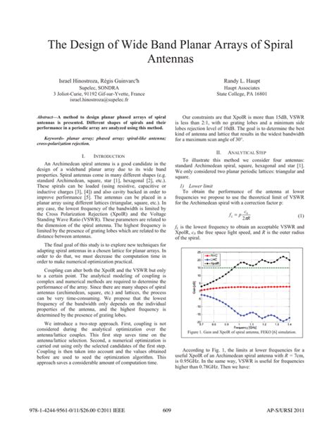 The Design Of Wide Band Planar Arrays Of Spiral Antennas