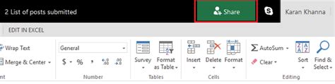 Co Author And Collaborate On Excel Workbooks At The Same Time