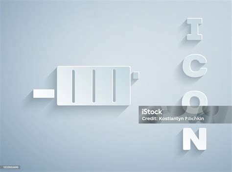 회색 배경에 격리 된 종이 컷 자동차 머플러 아이콘 배기 파이프 종이 아트 스타일입니다 벡터 일러스트레이션 3차원 형태에 대한 스톡 벡터 아트 및 기타 이미지 Istock