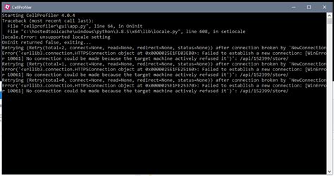 cellprofiler 4 0 4 startup error on windows unsupported locale