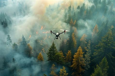 Premium Photo A Drone Monitoring A Forest For Signs Of Wildfires Generative Ai