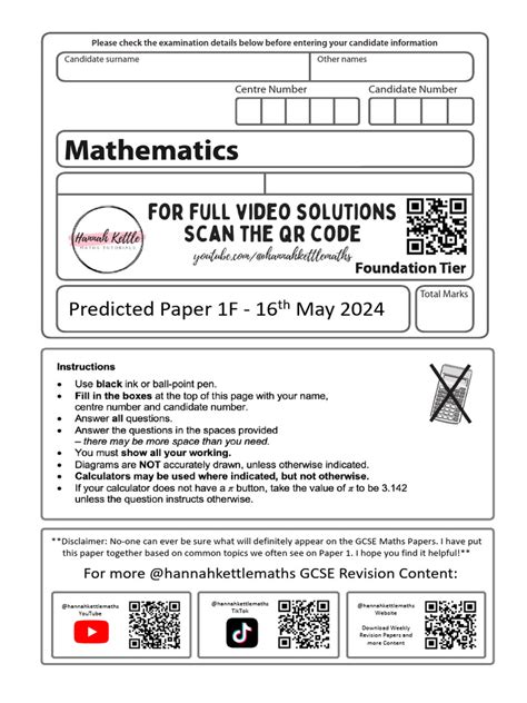 1f 2024 Edexcel Predicted Paper Hkm Pdf Mathematics