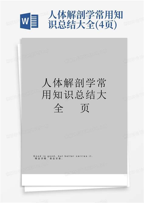 人体解剖学常用知识总结大全4页word模板下载编号lmozerax熊猫办公
