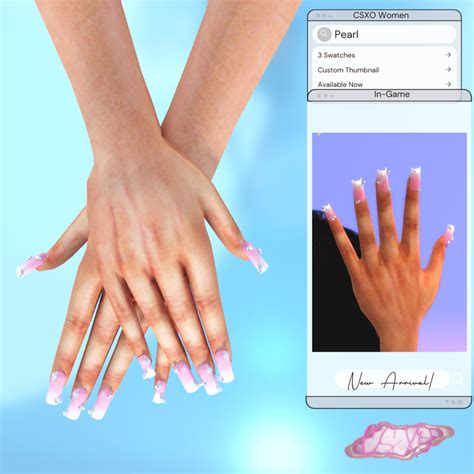 Silver Pearl Nails The Sims 4 Catalog