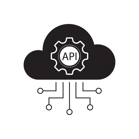 Premium Vector Api Cloud Integration Icon Design Isolated On White Background